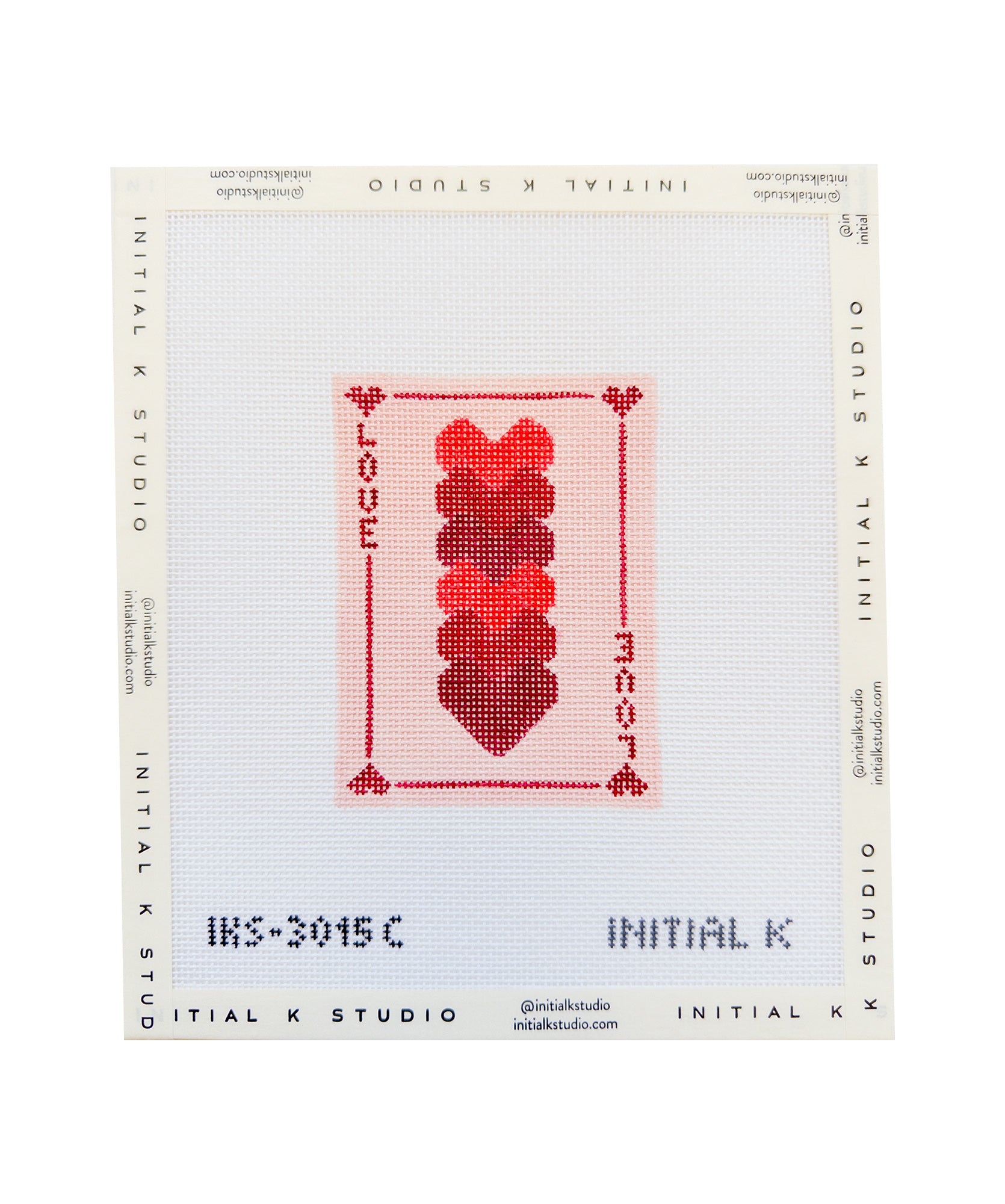 Love Card Hearts Needlepoint Canvas – Initial K Studio