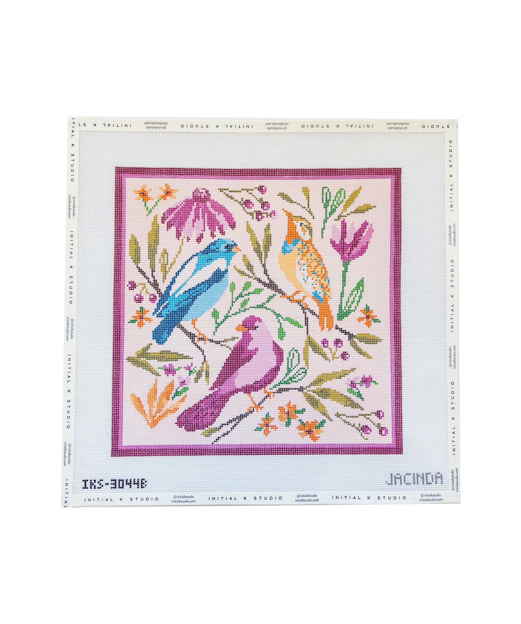 Springtime Birds LG Needlepoint Canvas by Jacinda Boneau – Initial K Studio