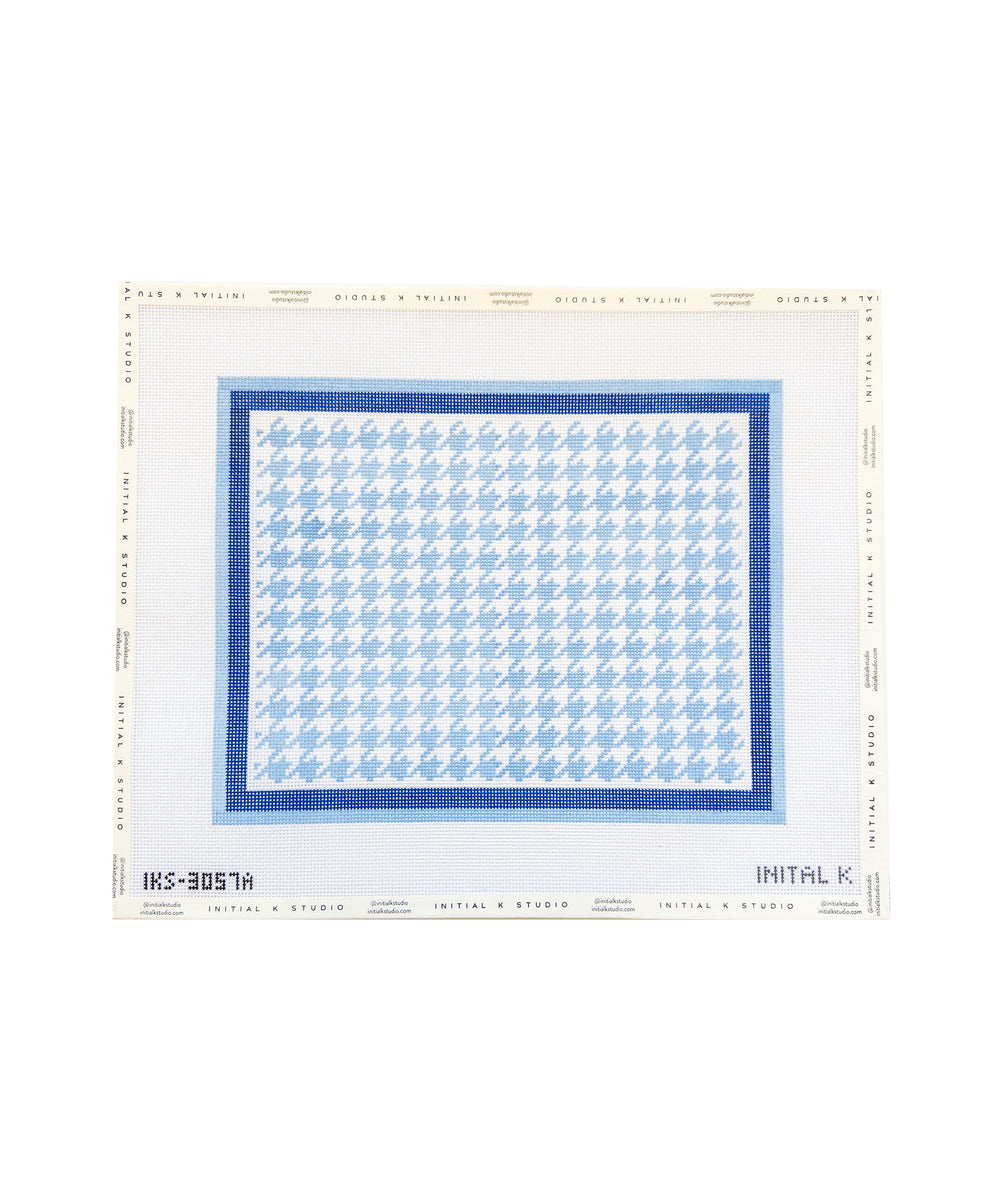 Houndstooth Blue Needlepoint Canvas – Initial K Studio
