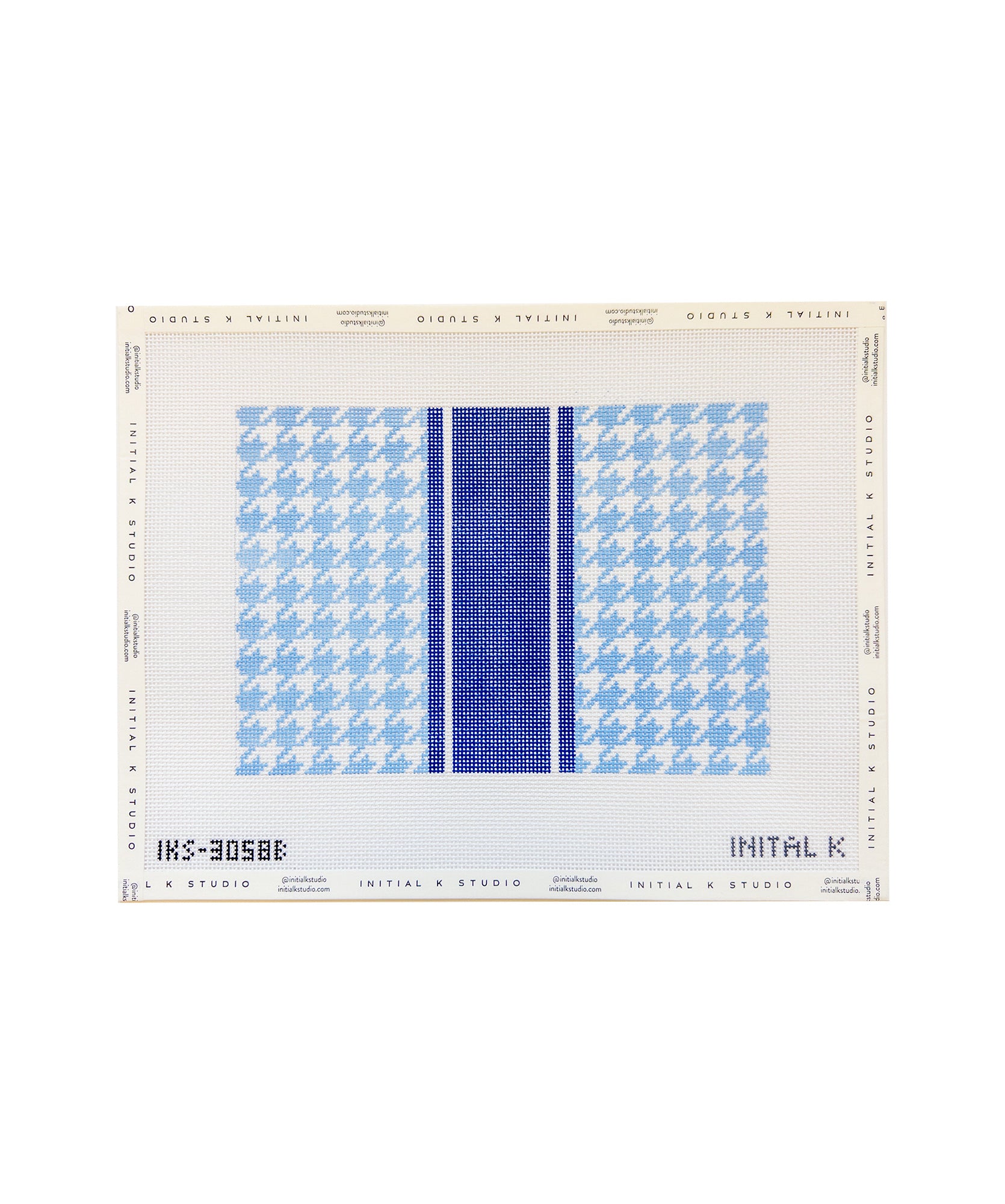 Houndstooth Clutch Blue Needlepoint Clutch – Initial K Studio