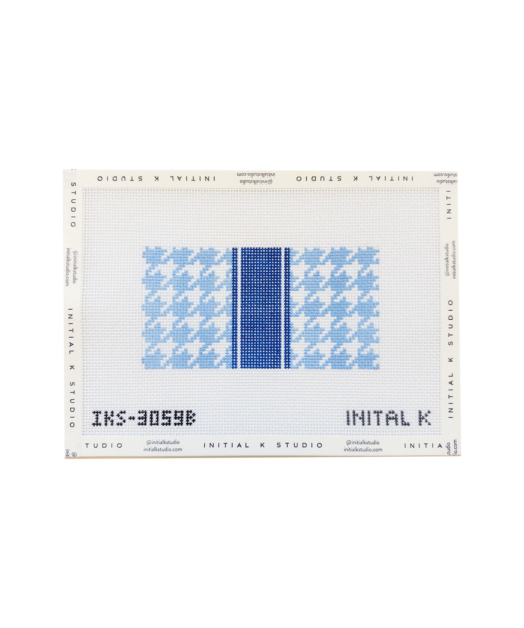 Houndstooth Mini Blue Needlepoint Clutch – Initial K Studio