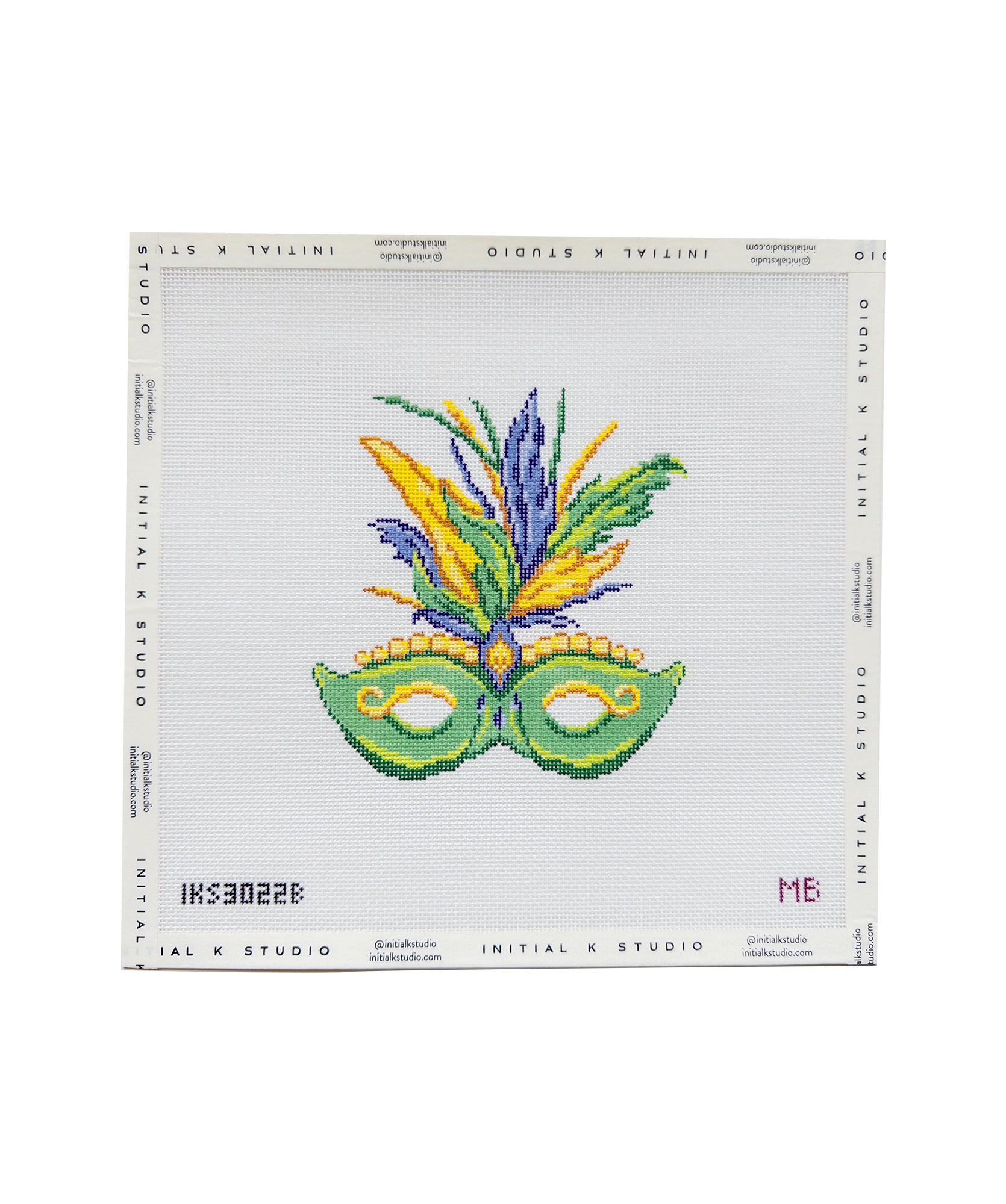 Green Mardi Gras Needlepoint Mask by Megan Bowdon – Initial K Studio